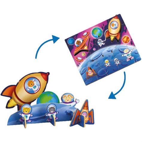 Quebra Cabeça D Aventura Espacial Madeira Brincadeira De Criança Kits e Gifts