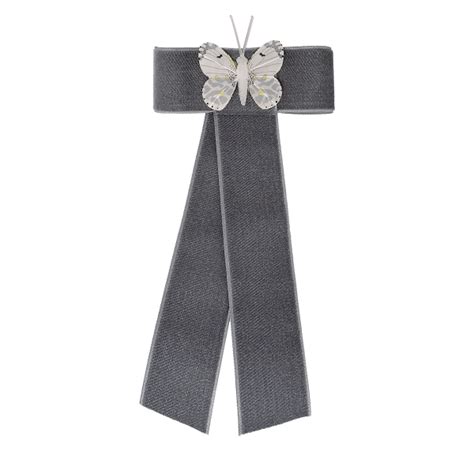 Pasador Lazo Terciopelo Gris Harper Fiona Bow