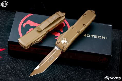 Microtech Utx 85 Tan Cerakote Otf Automatic Knife 3 Tanto Tan 233 1cta