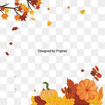 Perbatasan Daun Labu Jeruk Maple Hari Thanksgiving Daun Maple Labu PNG Dan Vektor Dengan