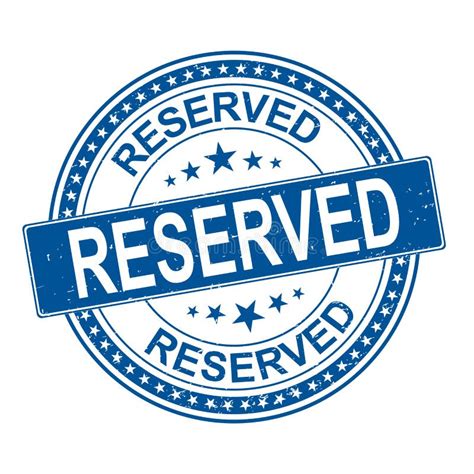 Reserved Blue Grungy Round Rubber Stamp On A White Background Stock Vector Illustration Of