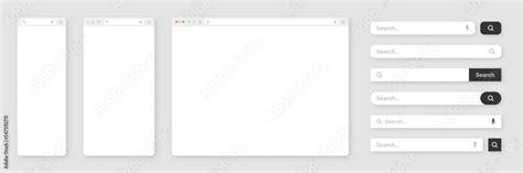 Blank Internet Browser Window With Various Search Bar Templates Web