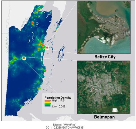 Belize Population Density Persons Per ∼100 M Pixel Download