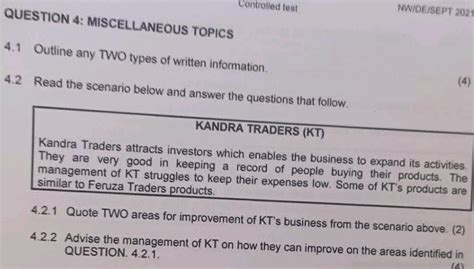 Controlled Test Nwide Sept Question Studyx