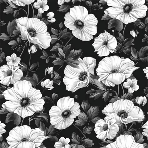 Floral Reapeating Pattern With Flowers On Background Premium Ai Generated Image