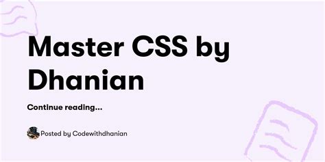 Master Css By Dhanian — Codewithdhanian Buymeacoffee