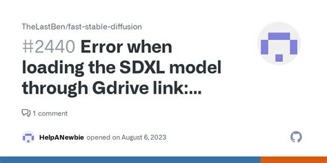 error when loading the sdxl model through gdrive link using on runpod