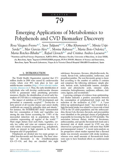 Emerging Applications Of Metabolomics To Pdf Metabolomics Flavonoid