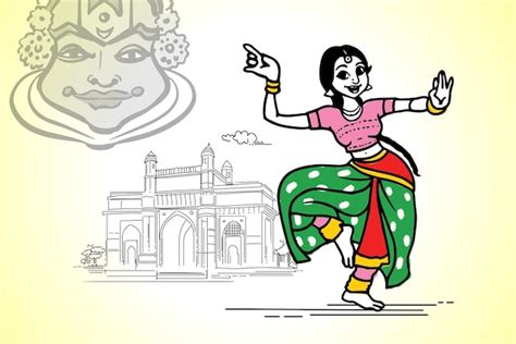 Premium Vector Woman Dancer In National Indian Cloth Dancing