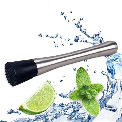 Cuyhtdup 2 Piece Stainless Steel Cocktail Muddler Set Professional Bar Tool For Crushing Ice