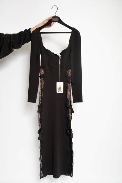 Selfportrait Black Knit Midi Dress