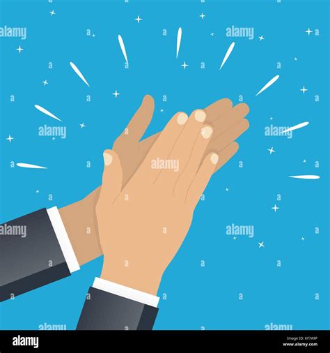 Flat Сoncept of success Applause Hands clapping Vector Illustration