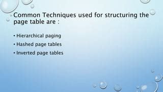 Structure Of The Page Table PPT