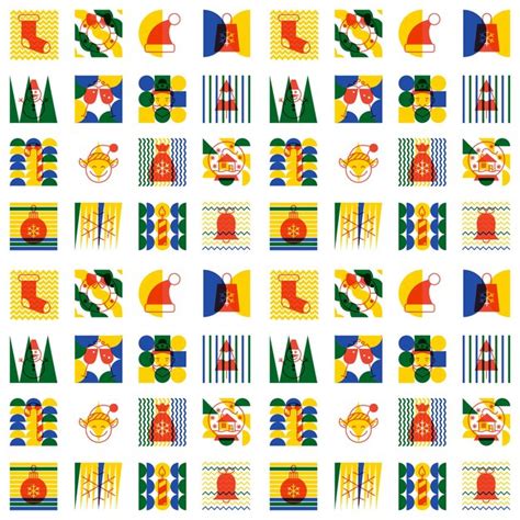 Premium Vector Outline Geometric Christmas Seamless Pattern