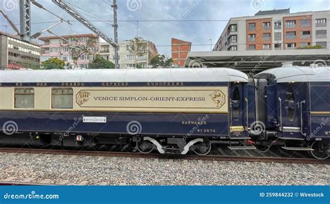 Venice Simplon Orient Express Train Captured On Train Tracks Editorial