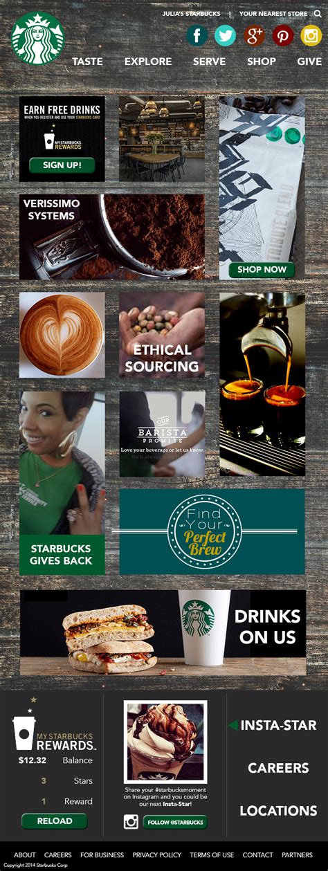 Starbucks Website Concept By Julia Rose