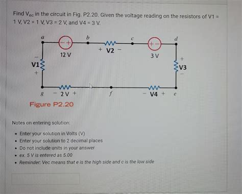 Solved Find Vec In The Circuit In Fig P2 20 Given The