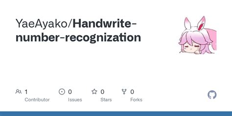 github yaeayako handwrite number recognization