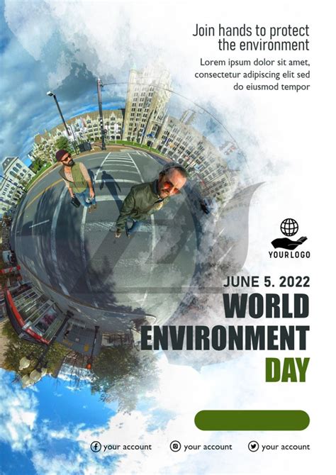 دانلود فایل لایه باز پوستر روز جهانی محیط زیست رنگ روشن دانلود رایگان فایل لایه باز، Psd