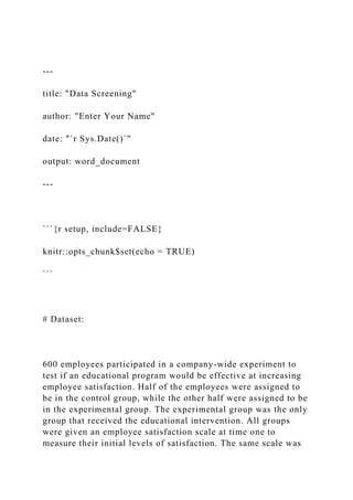 Title Data Screeningauthor Enter Your Namedate Docx