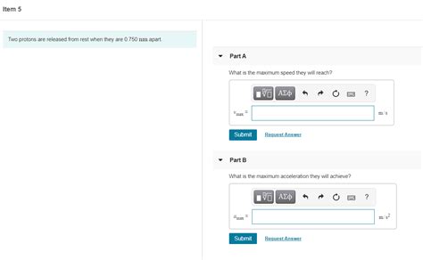 Solved Item 5 Two Protons Are Released From Rest When They