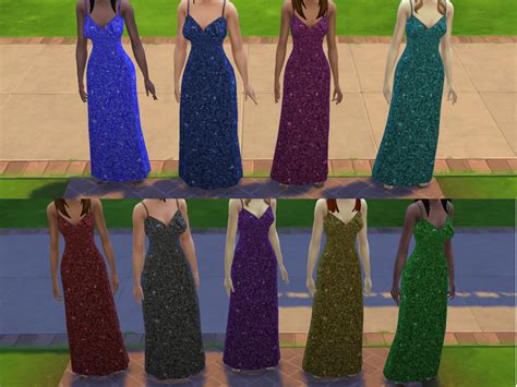 The Sims Resource Glitter Maxi Dress Fya