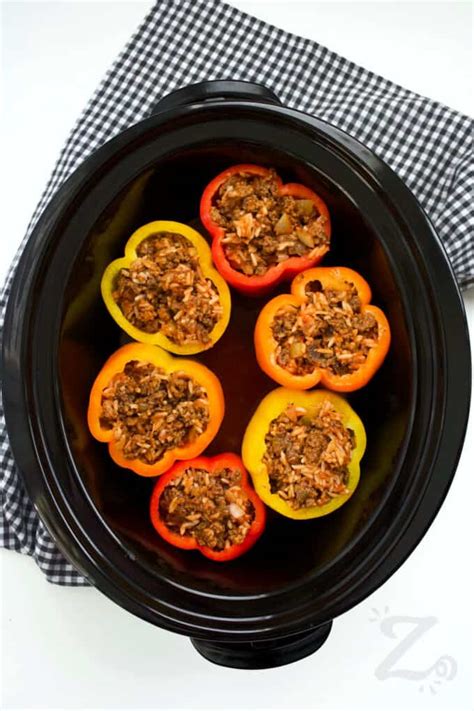 Slow Cooker Stuffed Peppers Easy To Prep Even Easier To Cook Our