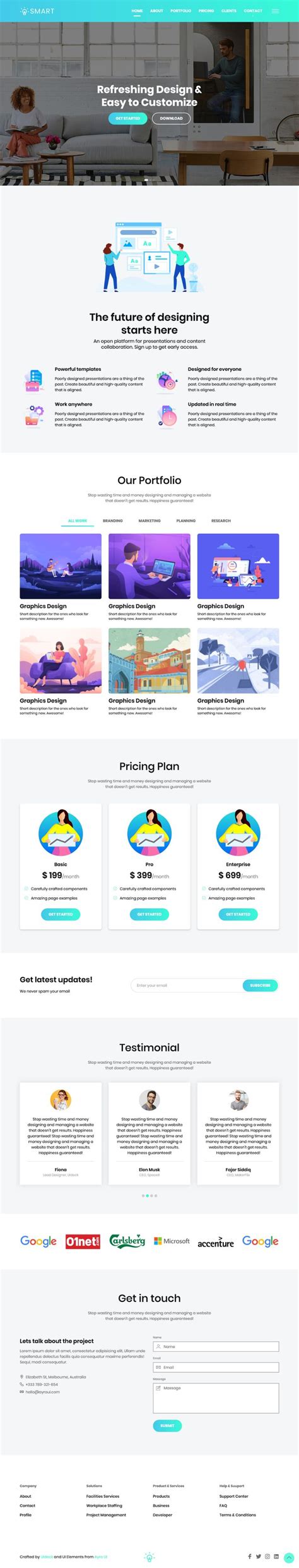 Smart Lite Is The Free Version Of The Smart Multipurpose HTML Template By GrayGrids Features