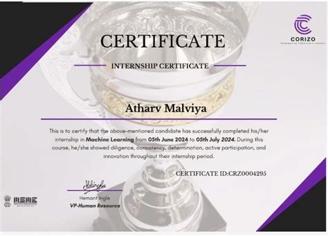 Atharv Malviya On Linkedin Ai Machinelearning Internship