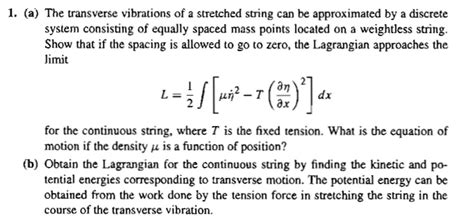 solved the transverse vibrations of a stretched string can be