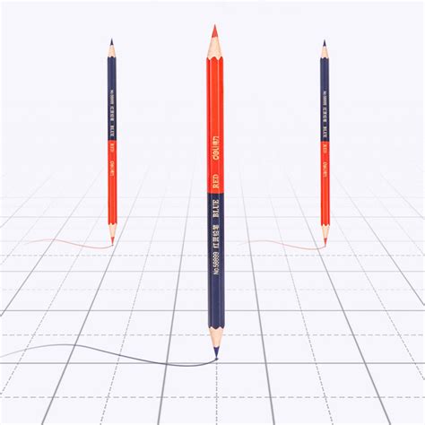 Badu Bg Канцеларски материали за писане 12 бр Червен и син молив с двойна глава Hb Дървен