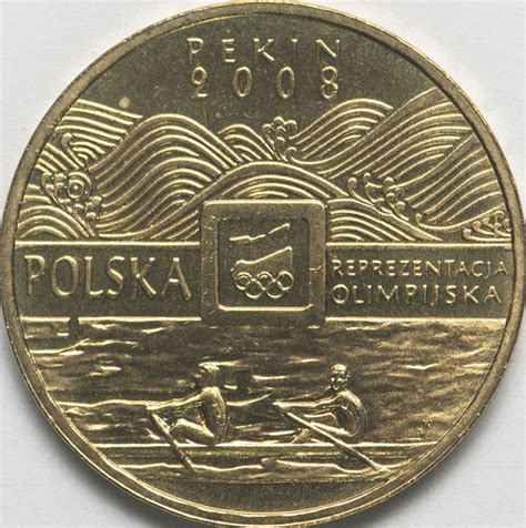 Монета Польши номиналом 2 злотых Олимпиада Пекин 2008 Olimpiada Pekin