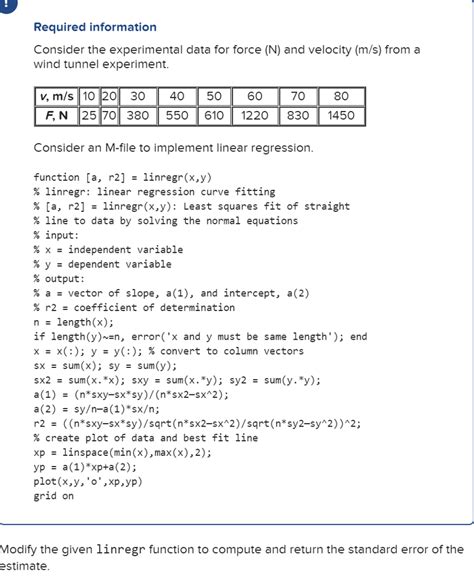 Solved Required Information Consider The Experimental Data
