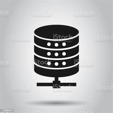 Ikon Pusat Data Dalam Gaya Datar Ilustrasi Vektor Server Pada Latar