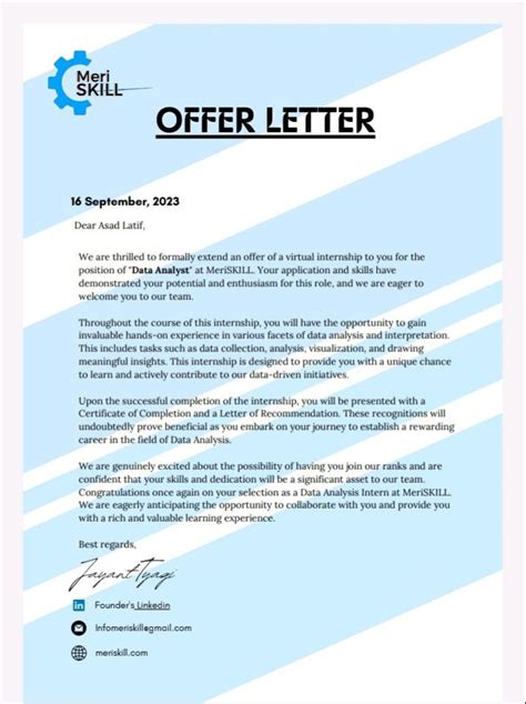 Asad Latif On Linkedin Dataanalysis Internship Meriskills