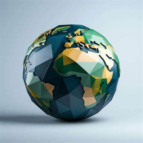 Premium Photo A Colored Globe With The Green Border On A Gray