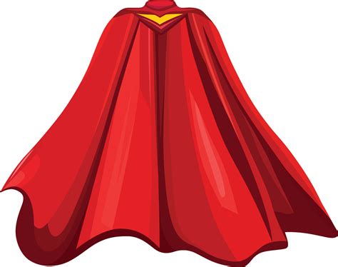 Red Superhero Cape Silk Fabric Cloak Vector Illustration Magician