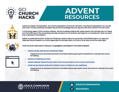 church hack advent gci equipper