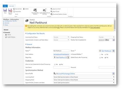 Mb 200 Microsoft Power Platform Dynamics 365 Core Email Integration Neil Parkhurst
