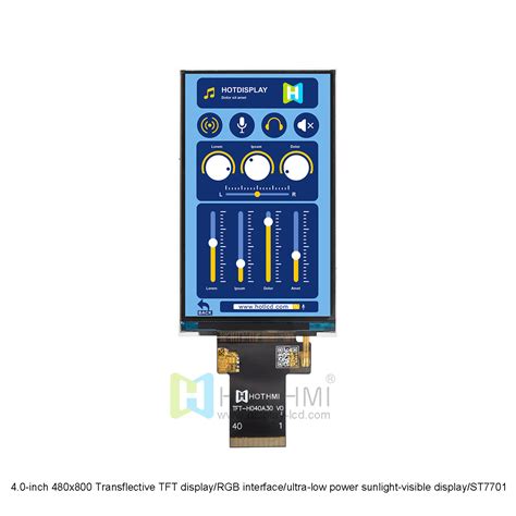 40 Inch 480x800 Transflective Tft Displayrgb Interfaceultra Low Power Sunlight Visible