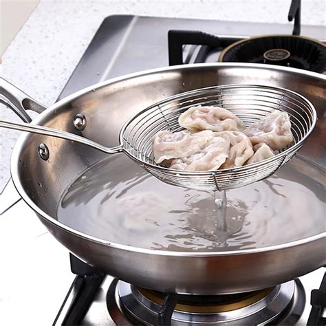 New Arrival Skimmer Oval Fine Mesh Stainless Steel Food Oil Pot