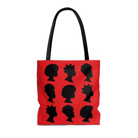 Black Woman Silhouette Tote Bag Black Hair Styles Tote Bag Black