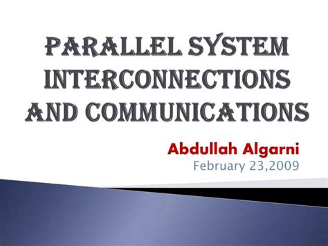 Ppt Parallel System Interconnections And Communications Powerpoint