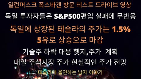 독일에 상장된 테슬라 미국 나스닥 테슬라 챠트 분석 Youtube