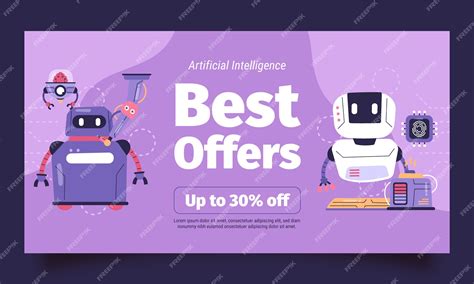 인공 지능 개념 페이스 북 템플릿 무료 벡터