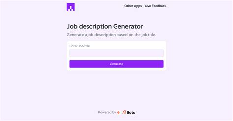 Job Description Generator Ai App By Botsguru