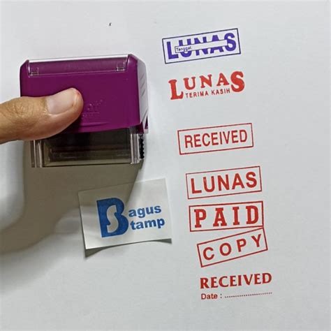 Jual Stempel Trodat Warna Otomatis LUNAS RECEIVED PAID COPY APPROVED