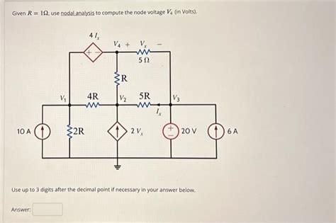 solved given r 192 use nodal analysis to compute the node