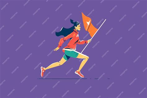 Premium Vector Flat Vector Illustration Of A Running Woman