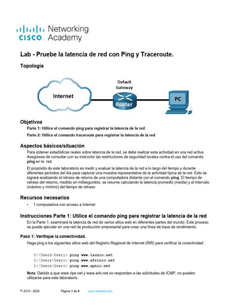 17 4 6 lab test network latency with ping and traceroute es xl pdf